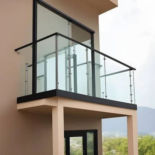 Aluminium Profile Glass Railing – Right Angle Steel